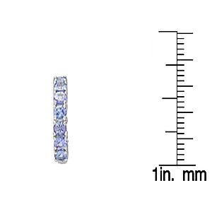 Dazzlingrock Collection 0.85 Carat (ctw) Round Cut Tanzanite Ladies Huggies Hoop Earrings, Sterling Silver