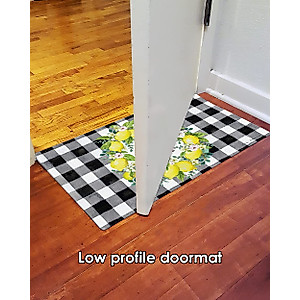 Toland Home Garden 800533 Lemon Wreath Summer Door Mat 18x30 Inch Sunshine Outdoor Doormat for Entryway Indoor Entrance