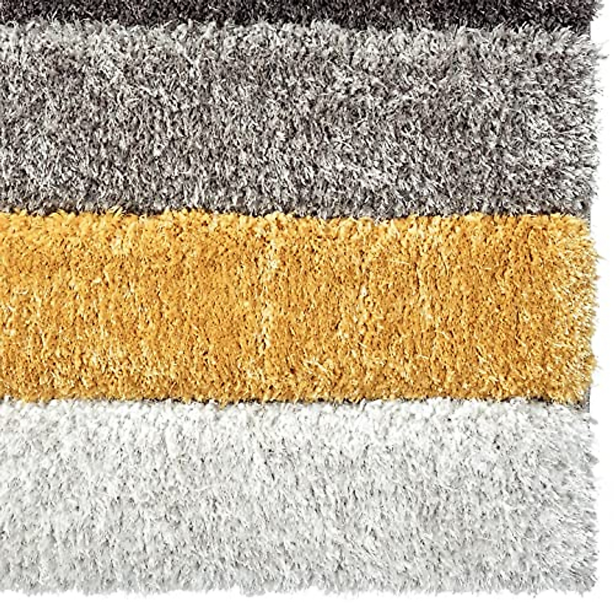 LUXE WEAVERS Lantanas Yellow 8x10 Shag Geometric Area Rug, Modern, Stain Resistant, Plush Indoor Rugs