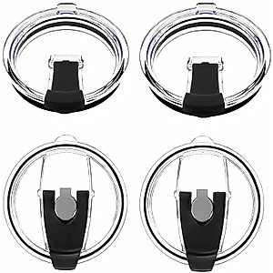 Accfore 4 Pack Replacement Lids for Yeti Tumblers,30 oz Tumbler Lids,Spill Proof Lids for Yeti Tumblers,Tumbler Lid for Yeti Tumbler 30 oz,Tumbler Lids 30 oz Replacement Lid,Black