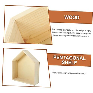 TOPPERFUN Storage Holder Display Shelf Boho Decor Wall Shelf Tiny House Home Decor Display Shelves Home Shelves Kitchen Shelves Floating Bookshelf Wall Mounted Storage Shelf Wall Holder Wood