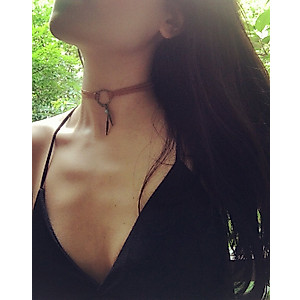 Suede Choker Necklace for Women, Native American Indian Jewelry Bohemian Feather Handmade Leather Jewelry