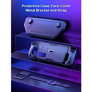 JSAUX PC0104 ModCase for Steam Deck, Steam Deck Case with Detachable Front Shell Include Protective Case, Face Cover,Metal Bracket and Strap-Basic Set