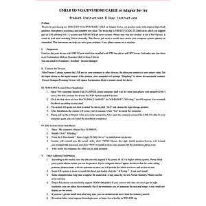 Herfair USB to VGA Adapter for Monitor 3FT USB 3.0 to 15Pin D-sub Converter Cable 1080P Video Display Cord Supported Mac OS/Windows 10/8/7 Systems Only (3.2FT, Require Driver Installed)