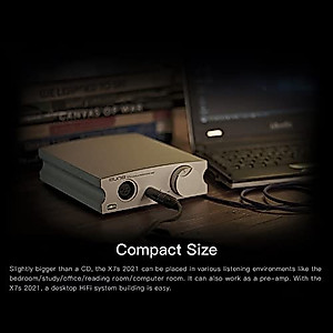 aune X7s 2021 Class-A Headphone Amplifier with Balanced XLR Out 6.35mm Headphone Out/RCA Preamp Out Line Out/RCA Line in, 3 Gain Levels, for Headphones/Earphones/IEMs/Active Speakers/Power Amps