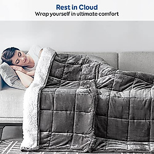 Cottonblue Weighted Blanket 20 lbs, Sherpa Fleece Weighted Blanket Queen Size for Adults, Soft Cozy Fuzzy Heavy Blanket 60 x 80 inches, Idea Gifts for Birthday Holiday