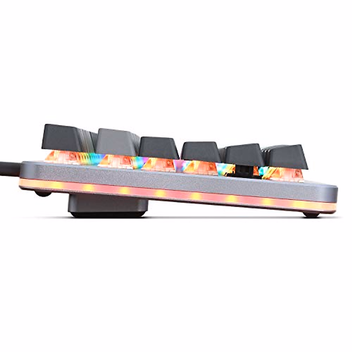 DROP Shift Mechanical Keyboard — Full-Size 1800 Layout (99 Key), Kailh Hotswap Switches, Programmable, Backlit RGB, USB-C, Doubleshot PBT Keycaps, Aluminum, Tactile (Gray, Halo Clear)