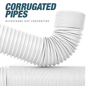 Gutter Downspout Extensions 2 pack, water gutter, Gutter Extension Flexible with Unit Bit Downspout Extension White Downspout Extender Downspout Diverter Downspout Drain Extension