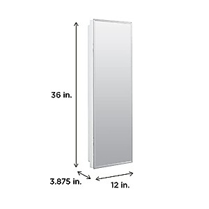 American Pride, 12 x 36 in, Frameless Beveled Mirror Medicine Cabinet, 12 in. x 36