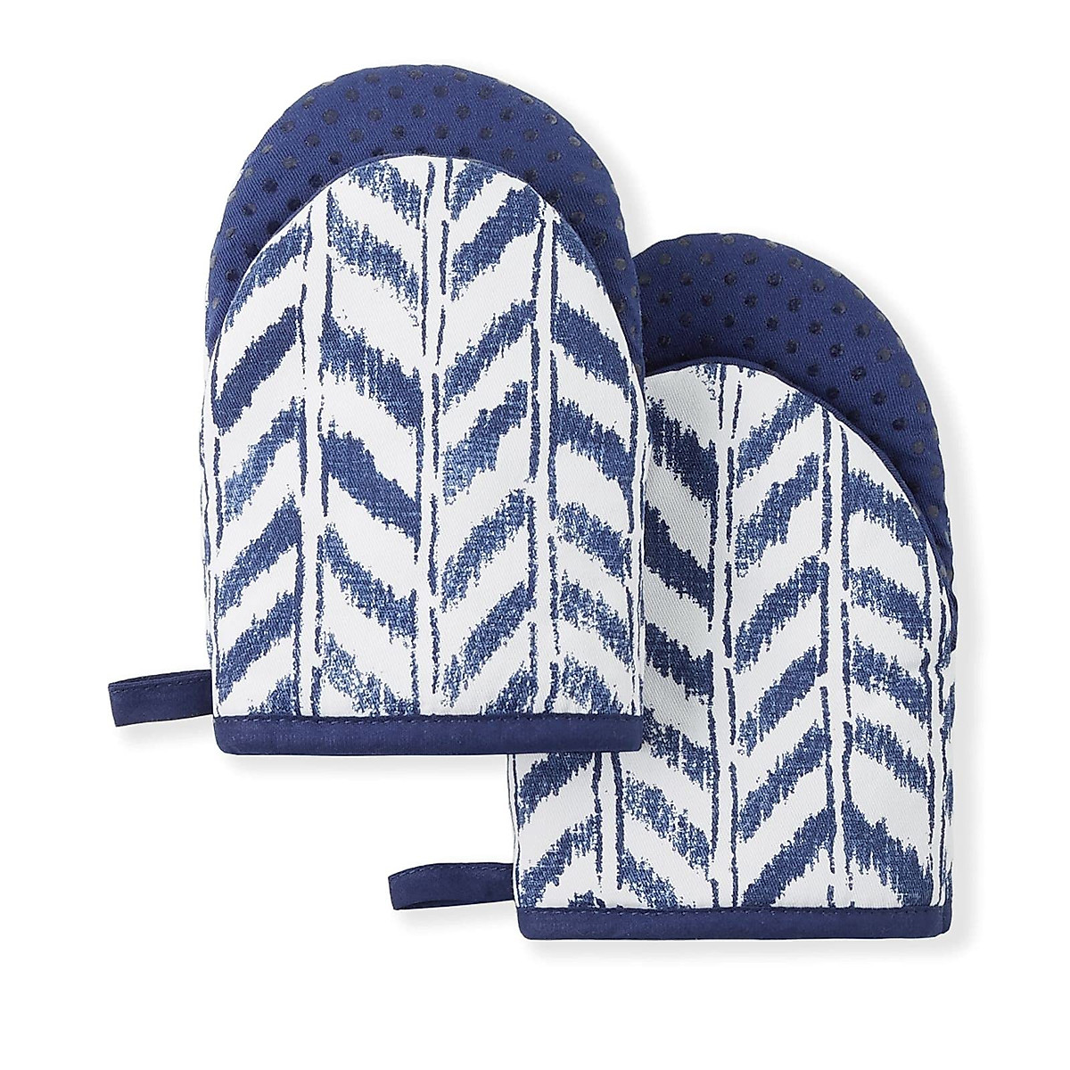 Tommy Bahama Maui Herringbone Mini Mitt Set, Navy 2 Count