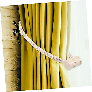 SOLUSTRE Magnetic Tiebacks for Drapes 2 Pack Easy Install No Drilling Needed Cotton Rope Weave Decorative Functional Suitable for Home Office Decor