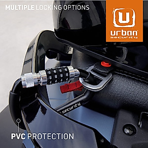 Urban Security Bundle UR140 Motorcycle Helmet Lock & UR906X Hi-Tech Alarm Disc Lock 120dB ON/OFF, Replaceable Module, High-End Waterproof, Longlife Battery, Reminder Cable, Motorbikes, Bicycles, E Bik