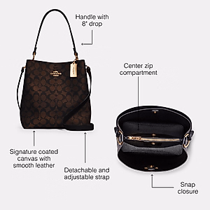 COACH Town Bucket Bag, Brown Black