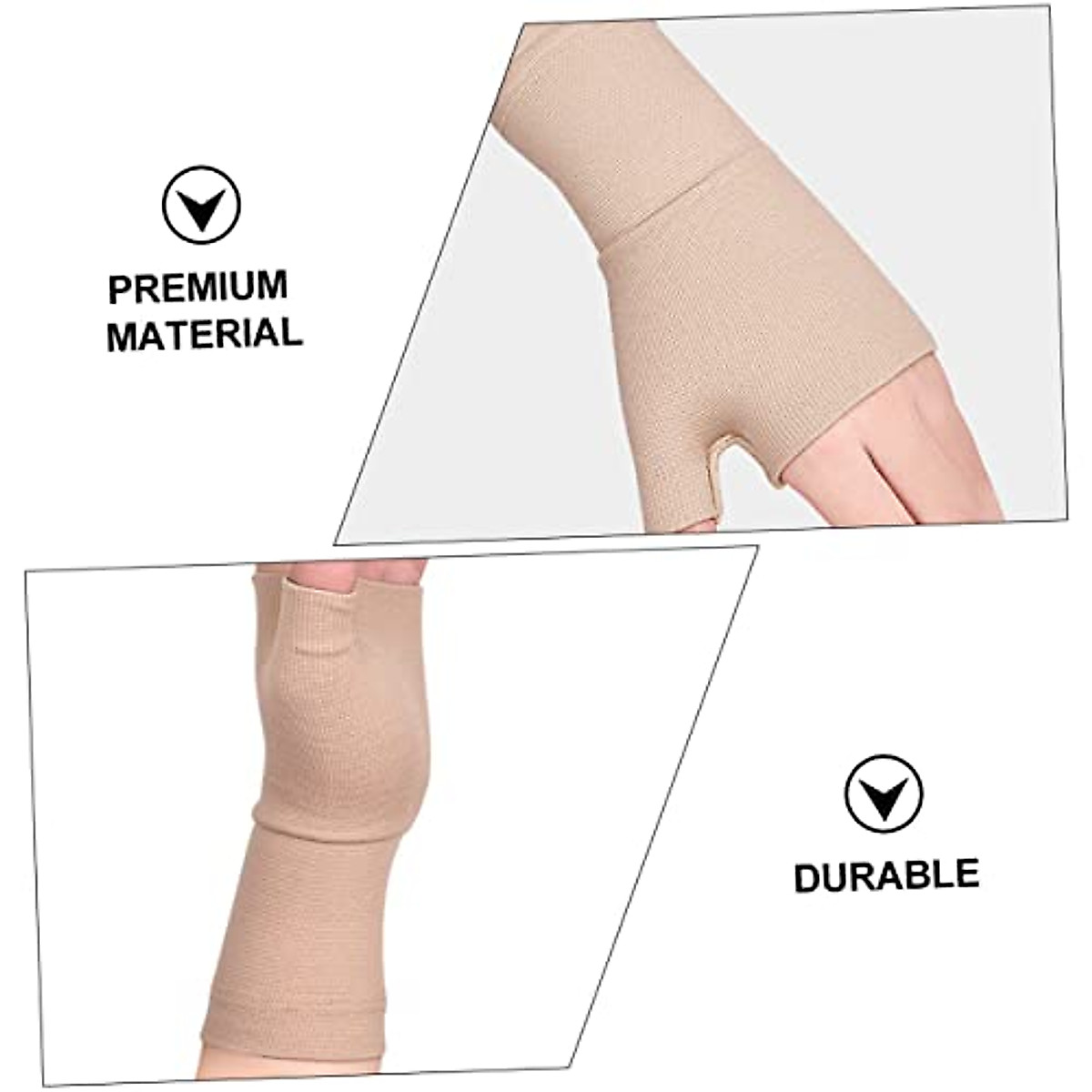 Healifty 2 Pairs Gloves Thumb Brace Compression Hand Gloves Compression Gloves Hand Wrist Support Arthritis Gloves Fingerless Mittens Arthritis Compression Gloves Breathable Gloves Sleeves