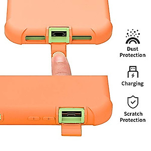 Sansunto for iPhone 11 Case Orange, Silicone Durable Protective Case,Heavy Duty Shockproof Full Body Case 3in1 Hard PC Bumper and Back Cover for iPhone 11 6.1 inch (Orange/Matcha Green)