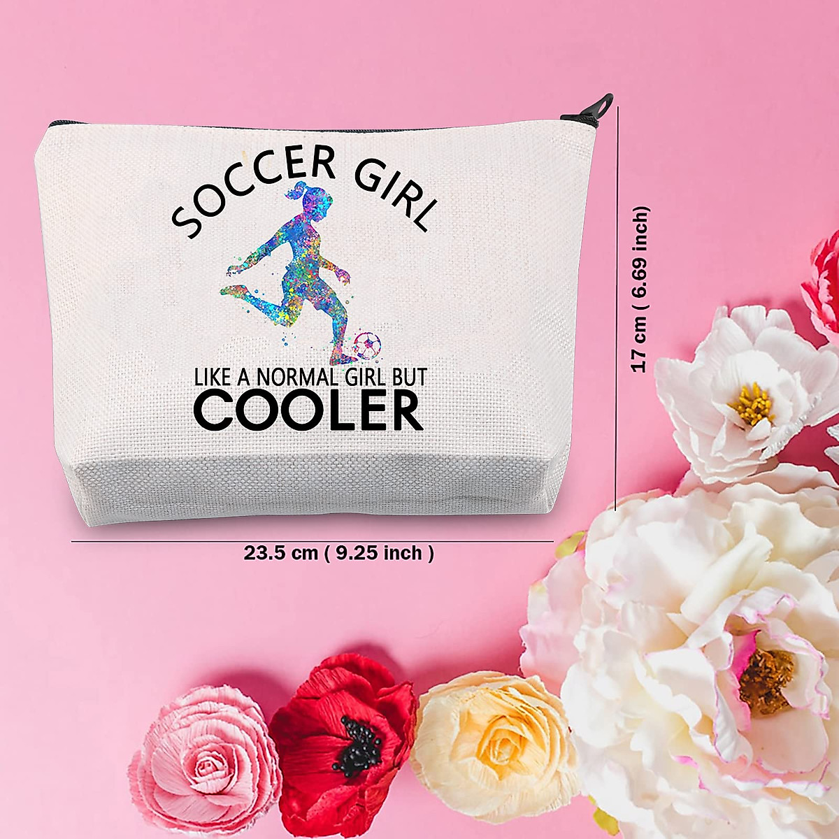 TSOTMO Soccer Cosmetic Bag Soccer Lovers Makeup Bag Soccer Player Gift Soccer Game Fans Gift Football Gift (Soccer G)