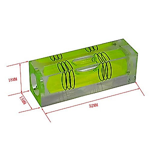 HighPrecision Mini Level Bubble Small Horizontal Bubble Three Line Horizontal Pearl Level Magnetometer (52 * 18 * 15mm green)2PCS