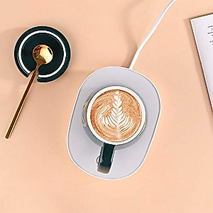 Coffee Cup-Warmer, Smart Coffee Mug Warmer for Desk, Auto On/Off Gravity Induction Switch, Safely Use for Office/Home to Warm Coffee Candle Tea Milk, Christmas/Birthday Gift, White
