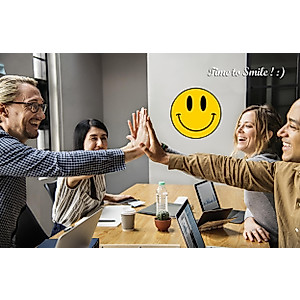 12" Smiley Face Murals Wall Decal Sticker Vinyl Smile Wall Decals Removable Peel and Stick Wall Stickers for Interior Car Window Laptop Luggage Baggage