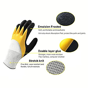 TTNTU 5PCS Garden Tool Set, Ergonomic Handle Tools, Heavy Duty Aviation Aluminum Gardening Kit Gift for Men & Women, Yellow (TT03)