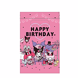 30Pcs Kuromi and My Melody gift Bags Party Supplies Kuromi and My Melody Birthday Party Decorations Theme Party Bags Kids Candy Treat Bag Party Supplies