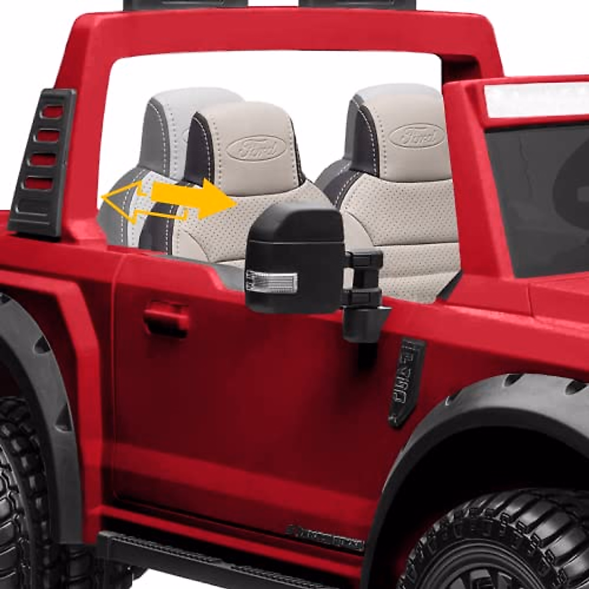 2024 Ford F450 Two (2) Seater 24V Ride On Kids Car Truck w/Remote | Large 24V Battery Licensed Kid Car to Drive 3 Speeds, Leather Seat, MP3 Music by Bluetooth, FM Radio, Rubber Tires