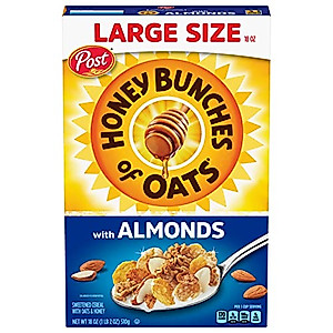 Honey Bunches of Oats with Almonds, Heart Healthy, Low Fat, made with Whole Grain Cereal, 18 Ounce Box