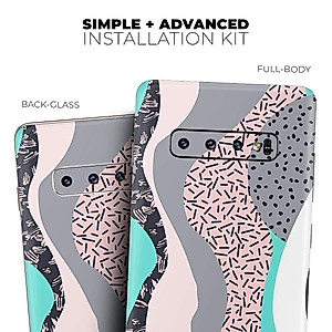 DesignSkinz Retro Summer Mint and Coral Protective Vinyl Decal Wrap Skin Cover Compatible with The Samsung Galaxy S20 (Screen Trim & Back Glass Skin)