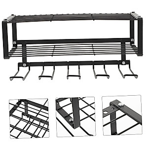 LALADEFIEE Electric Drill Storage Rack Power Screwdrivers Garage Storage Mounted Shelves for Storage Hand Wisking Tool Electric Eletric Screwdrivers Cordless Tool Storage Carbon Steel Black