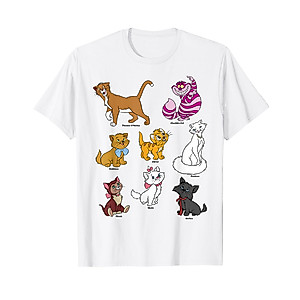 Disney Mickey And Friends Cats Portraits T-Shirt