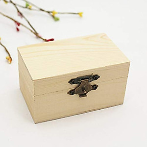 NUOBESTY Unfinished Wooden Boxes 5-Pack Wood Jewelry Boxes Desktop Organizer Gift Case for DIY Projects, Home Decor, Storage Tray