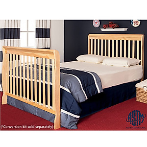 Dream On Me Ashton 4-In-1 Convertible Crib In Natural, Greenguard Gold, JPMA Certified, Non-Toxic Finishes, Features 4 Mattress Height Settings, Made Of Solid Pinewood