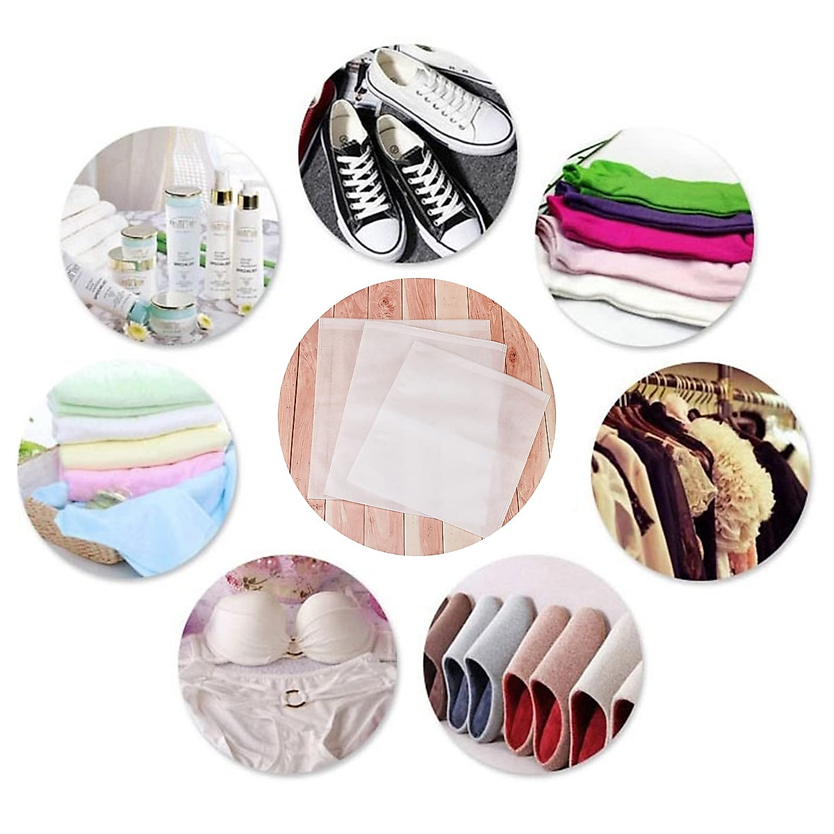 CHGCRAFT 30Pcs 3Sizes Non-Woven Fabric Dustproof Handbag Storage Organizer White Bag Dust Cover for Storage