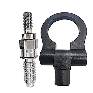 venveal Universal Car Tow Hook Front Bumper Screw-On Front Tow Hooks,Aluminum 16Mm Tow Hook for B-M W 1 3 5 Series E39 E82 E88 E90 E91E92 E93 X1 X3 X5 X6 F22 F30 F55 F66(Black)