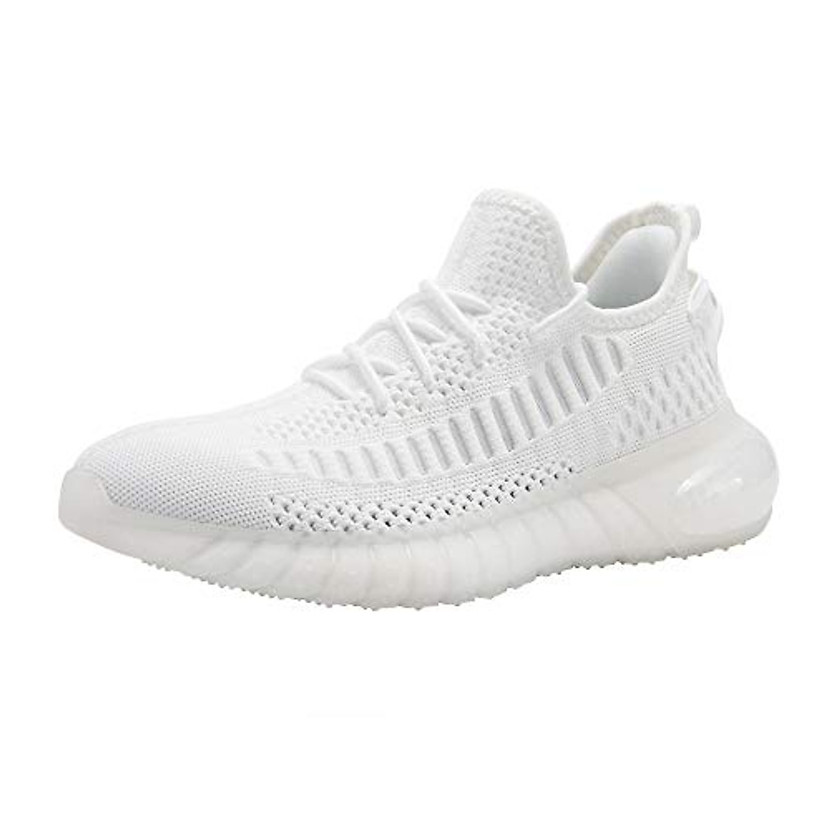 CUYIOM Men's Athletic Walking Shoes Outdoor Running Shoes Slip on Fashion Sneaker White 10