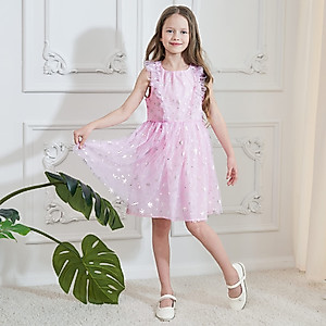 Sosomi Tulle Dress for Girls Summer Dress,Sleeveless Teen Dresses,Girls Dresses Size 7,Blue Dress for Girls,Elegant Mesh Dress,Princess Dresses for Girls,Dresses for Teens,Fashion Girls’Dressess
