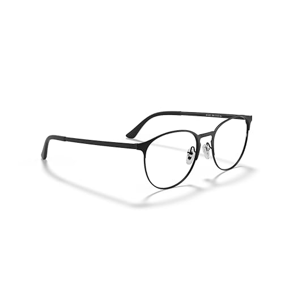 Ray-Ban RX6375 Round Prescription Eyeglass Frames, Black On Matte Black/Demo Lens, 53 mm