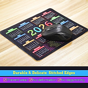 Mouse Pad with Stitched Edge, Computer Mouse Pad with Non-Slip Rubber Base, Mouse Pads for Computers Laptop Mouse 9.6x7.9x0.1 inch (2023 Calendar Black)