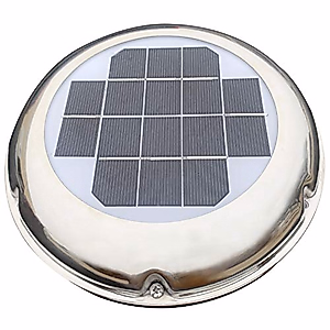 Dual Function Solar Powered Vent/Fan with Back up Battery for Boats, RV’s and Sheds (9 x 9 x 4.75 in.) Dual Function - Solar Vent/Fan with No Noise – Covers up to 500 Cu. Ft. - by Remington Solar