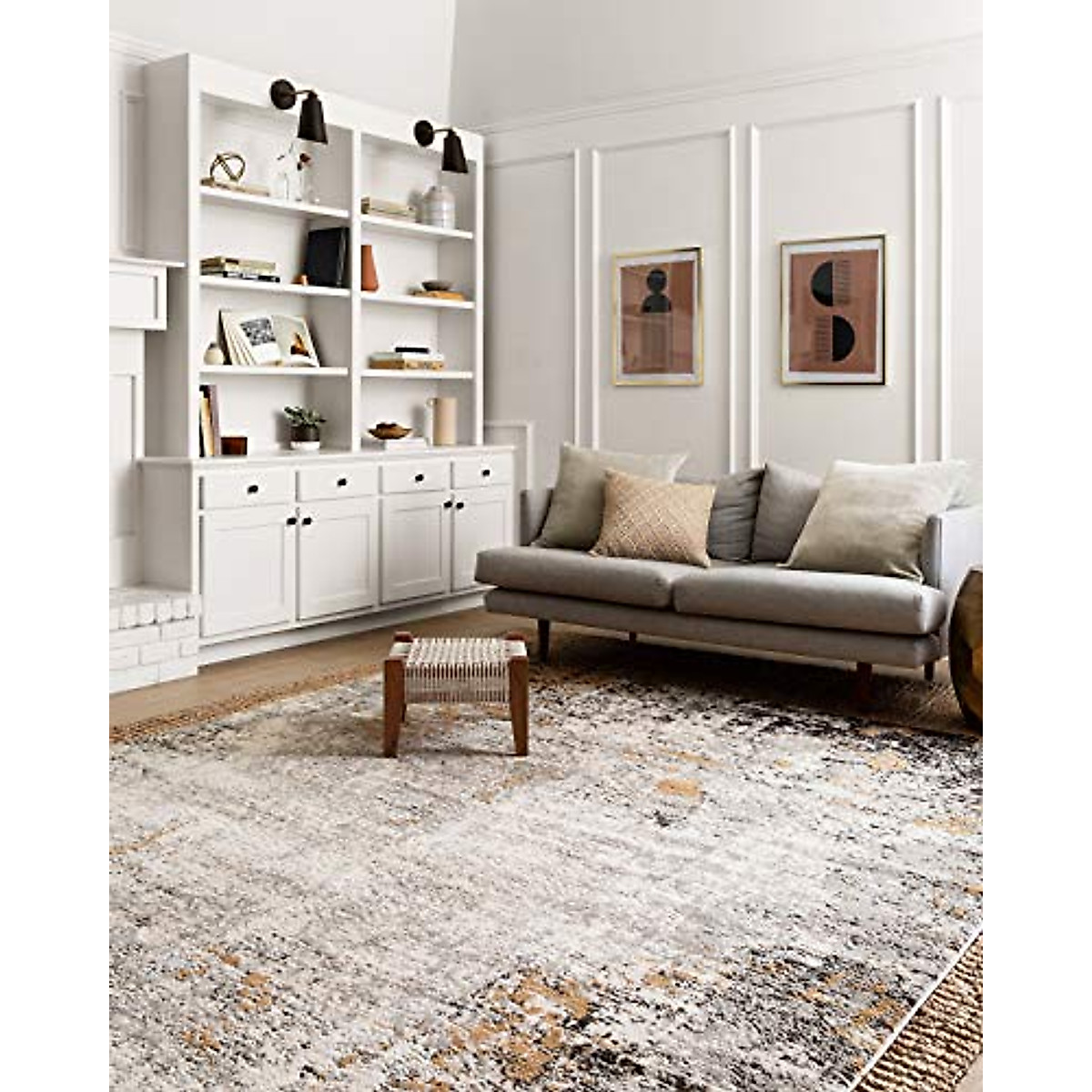 Loloi II Alchemy Collection ALC-02 Granite/Gold, Contemporary 7'-11" x 10'-6" Area Rug