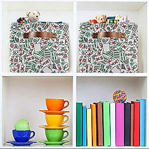 GuoChe Mahjong Storage Baskets Collapsible Storage Bin Toy Basket for Home Organizing Closet Shelves Pets 1 Pack