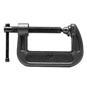 WEN CLC212 Heavy-Duty Cast Iron C-Clamps with 2-Inch Jaw Opening and 1.2-Inch Throat, 4 Pack, Black