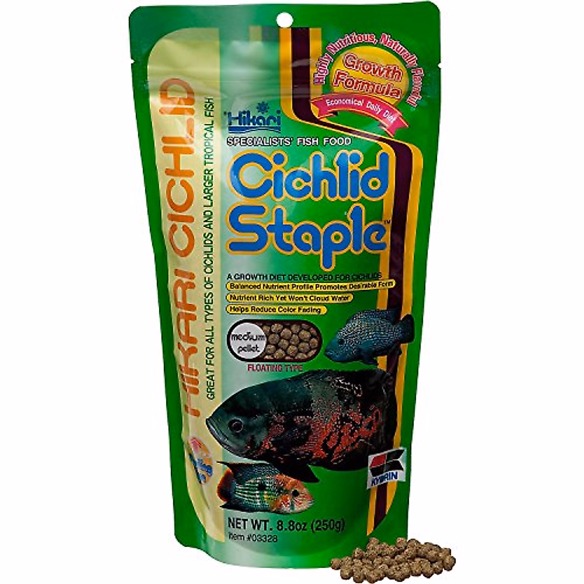 Hikari 8.8-Ounce Cichlid Staple Floating Pellets For Pets, Medium