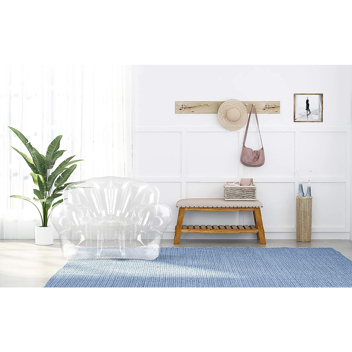 HEYOH Inflatable Chair, Transparent Clear Blow Sofa Seat for Kids, Teens Room,Funny Indoor/Outdoor Furniture for Swimming Pool,Dorm,Yard,Parties & Events -100% Waterproof & Holds 220lbs