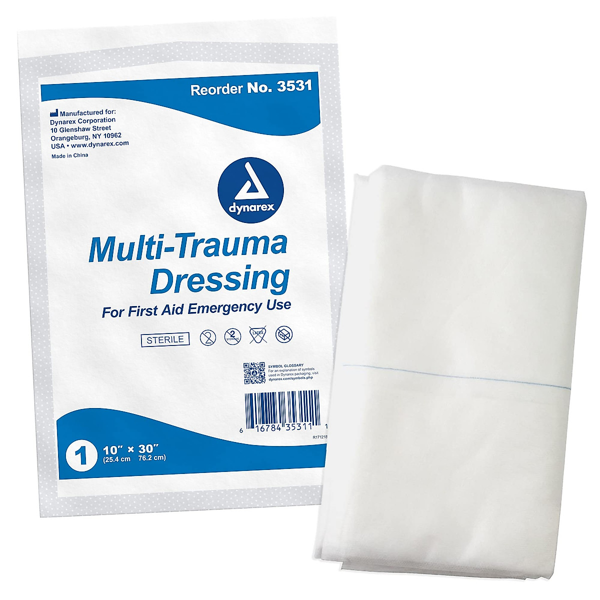 Medique 66901 Medi-First Multi-Trauma Dressing, 10-Inch X 30-Inch 1-Dressing, white