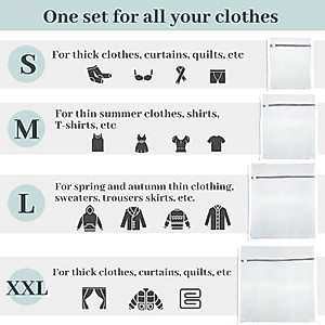 20 Pcs White Mesh Laundry Bags for Delicates with Zipper Laundry Wash Bag Net Lingerie Bag Organizer Washing Machine for Clothes Bra Garment Sock Underwear Blouse Hosiery Stocking Dryer Travel