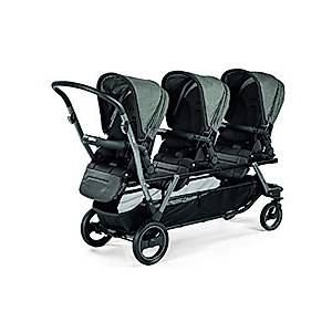 Peg Perego Pop-Up Seat for Triplette Stroller - Compatible with The Triplette, Duette, and Team Strollers - Made in Italy - City Grey