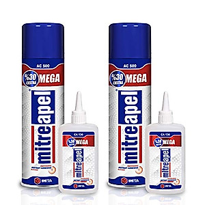 Super CA Glue (2 x 4.5 oz.) with Spray Adhesive Activator (2 x 16.9 fl oz.) Ca Glue with Activator for Wood, Plastic, Metal, Leather, Ceramic - Cyanoacrylate Glue for Crafting&Building (2 Pk)