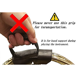 MooNSIC French Horn Hand Guard with Strap Genuine Leather (Black)