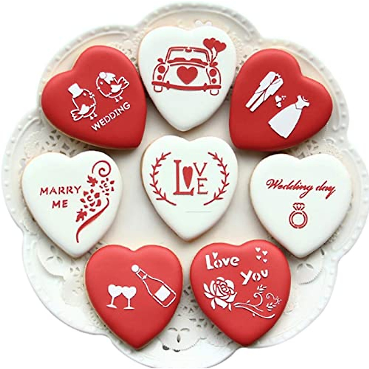 5 Pieces Heart Cookie Cutter 3.95", 3.35", 2.75", 2.36",1.37" Valentine’s Day Cookie Cutters for Baking and Decorating Anniversary, Bridal, Engagement and Valentine